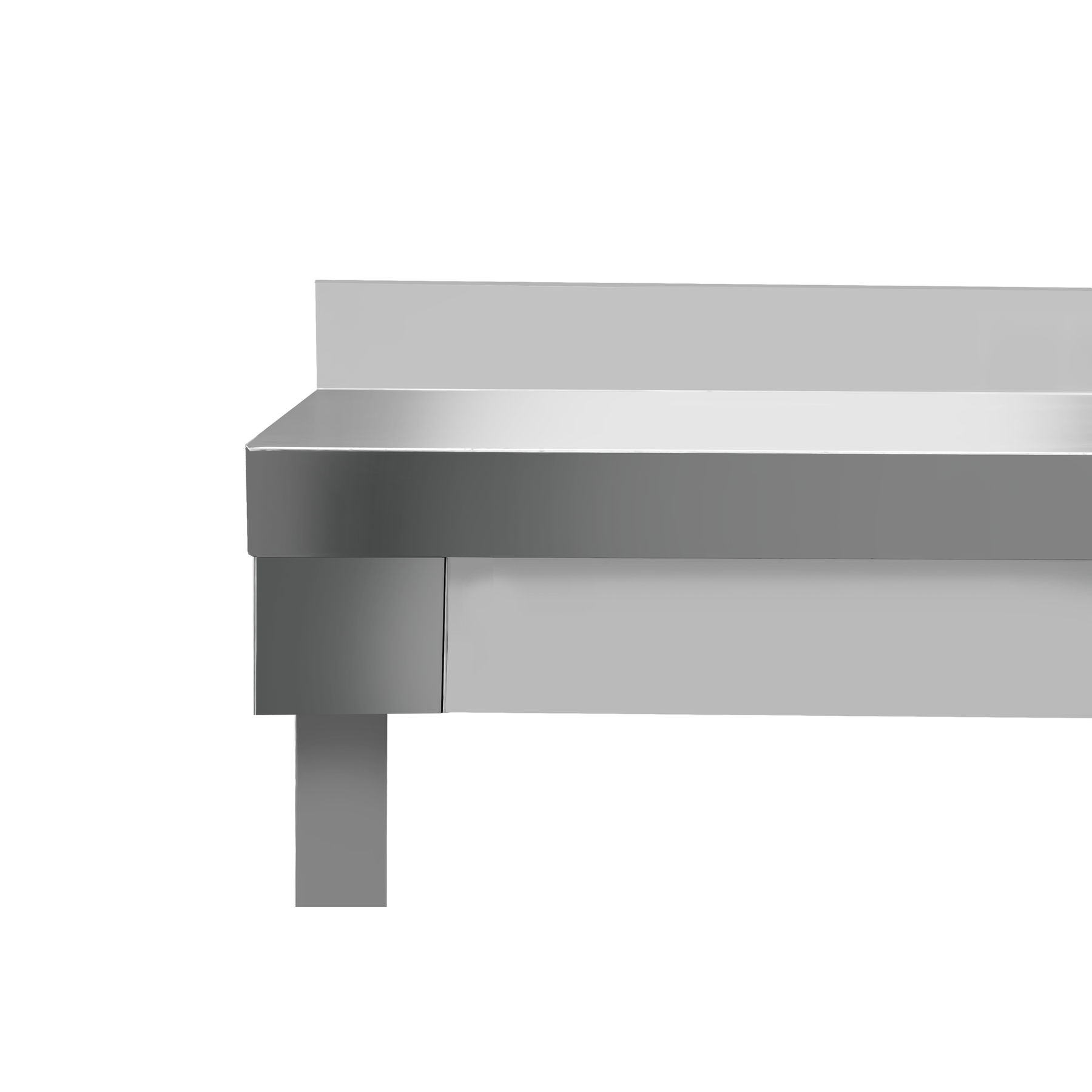 KRD Professional Work table Stainless steel Bottom shelf Upstand 600x6