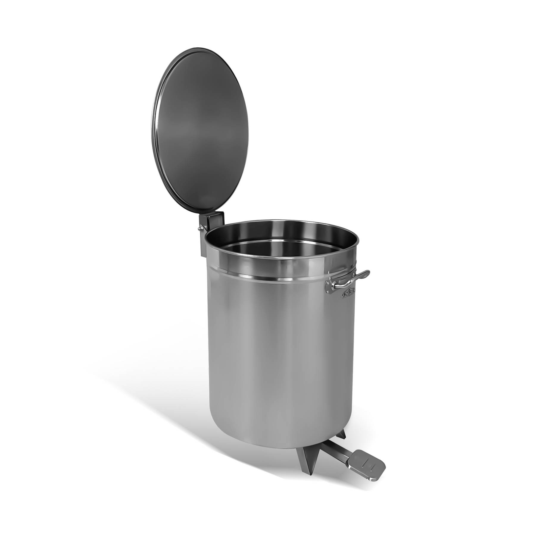 KRD Professional Waste bin Stainless steel Wheels Pedal 60 litres AD59