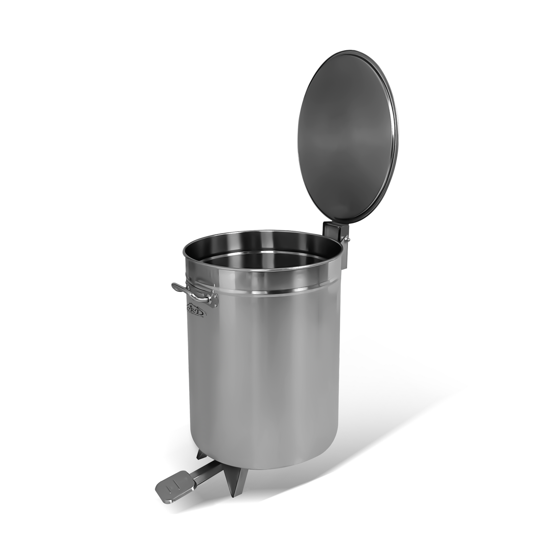 KRD Professional Waste bin Stainless steel Wheels Pedal 60 litres AD59