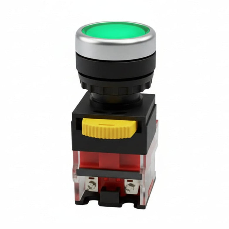 Spiral Mixer 22mm Momentary Push Button Switch Green Round DPST 1 No 1 ...