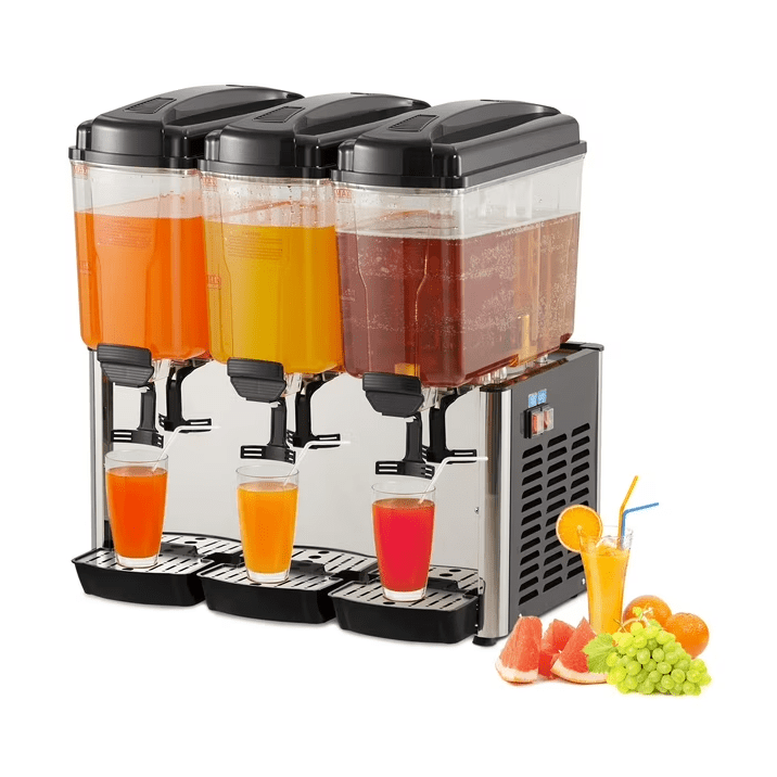 KRD Commercial Triple Tank Cold Drinks Juice Dispenser 3x18