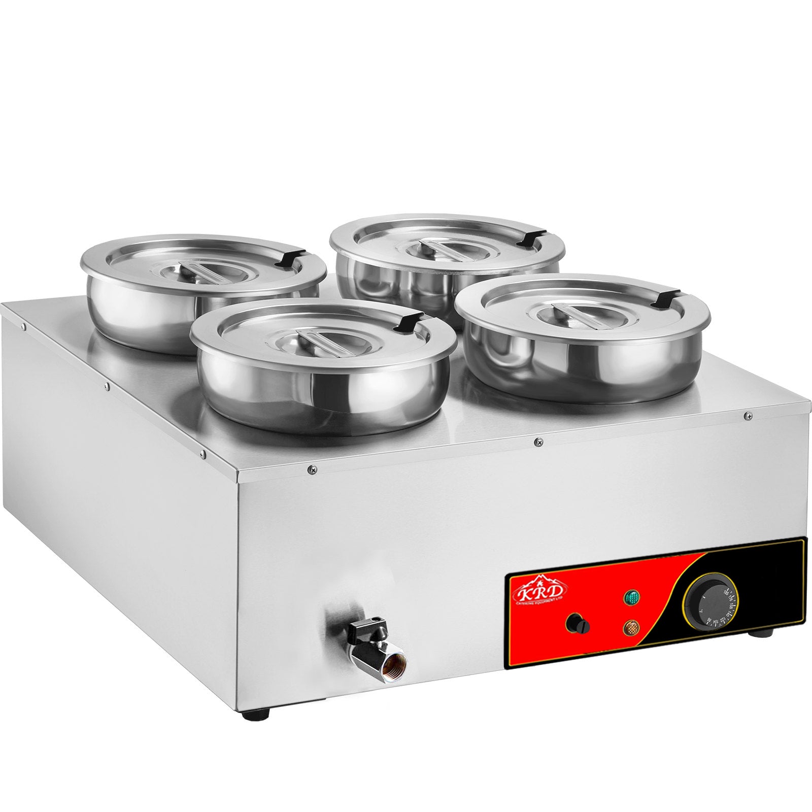 KRD Commercial Round Bain Marie 4 Hot pots 4x 7 litres Countertop