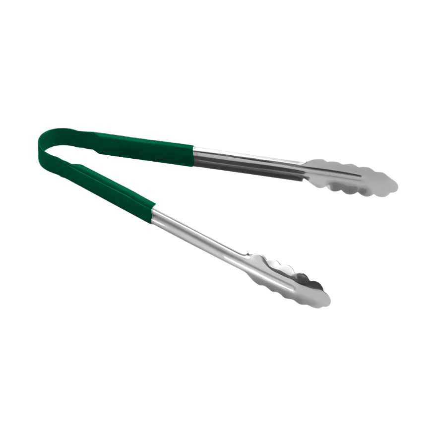 KRD Colour Coded Green Utility Serving Tongs clip 380mm 15"