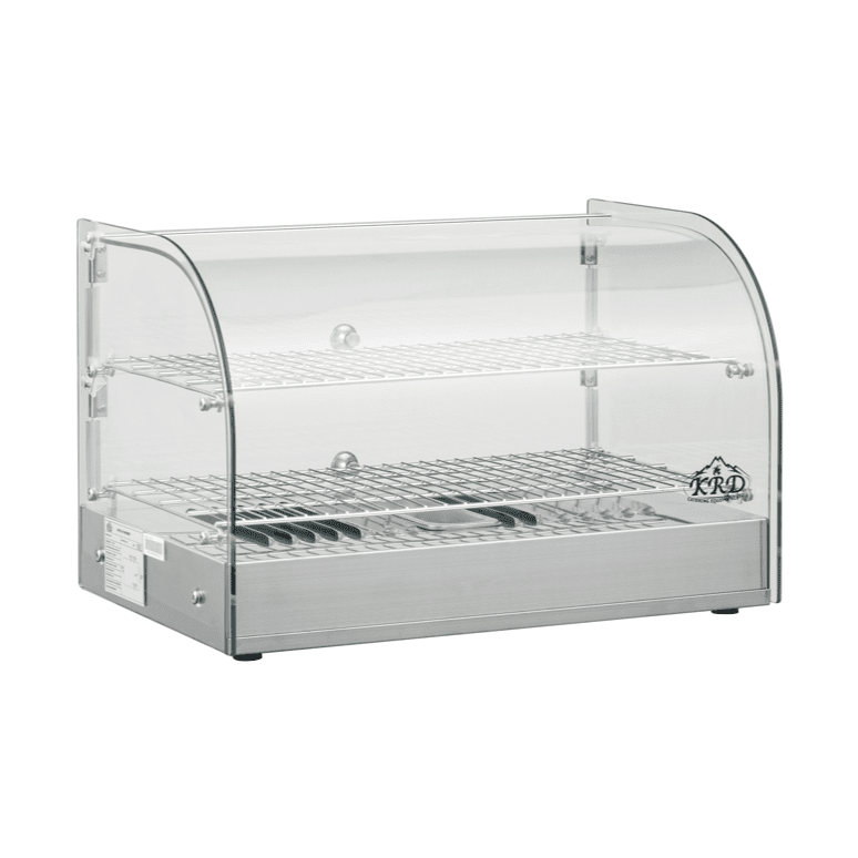 KRD 2 Tier Curved Front Heated Display Case 45 Litres Countertop XCR45